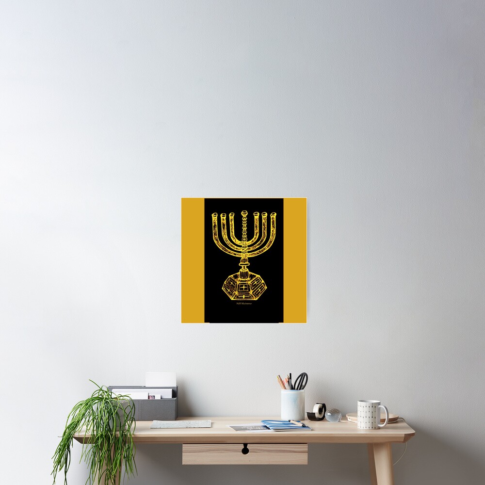 "Golden Menorah/Golden Rod " Poster for Sale by RCSpiritArt | Redbubble