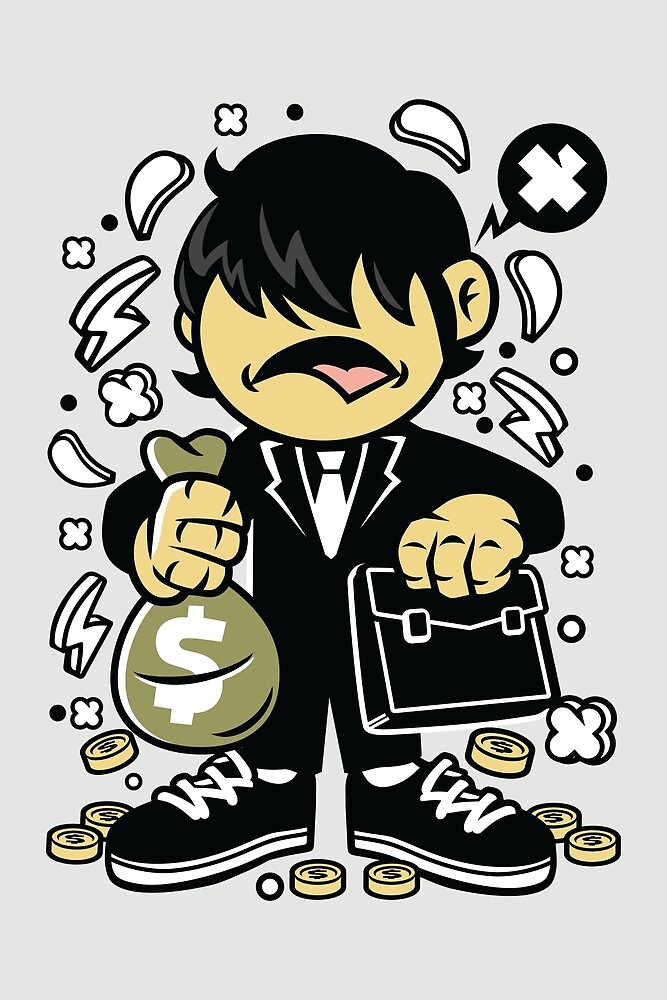 "Capitalist Kid Cartoon Character - Funny illustration for people who ...