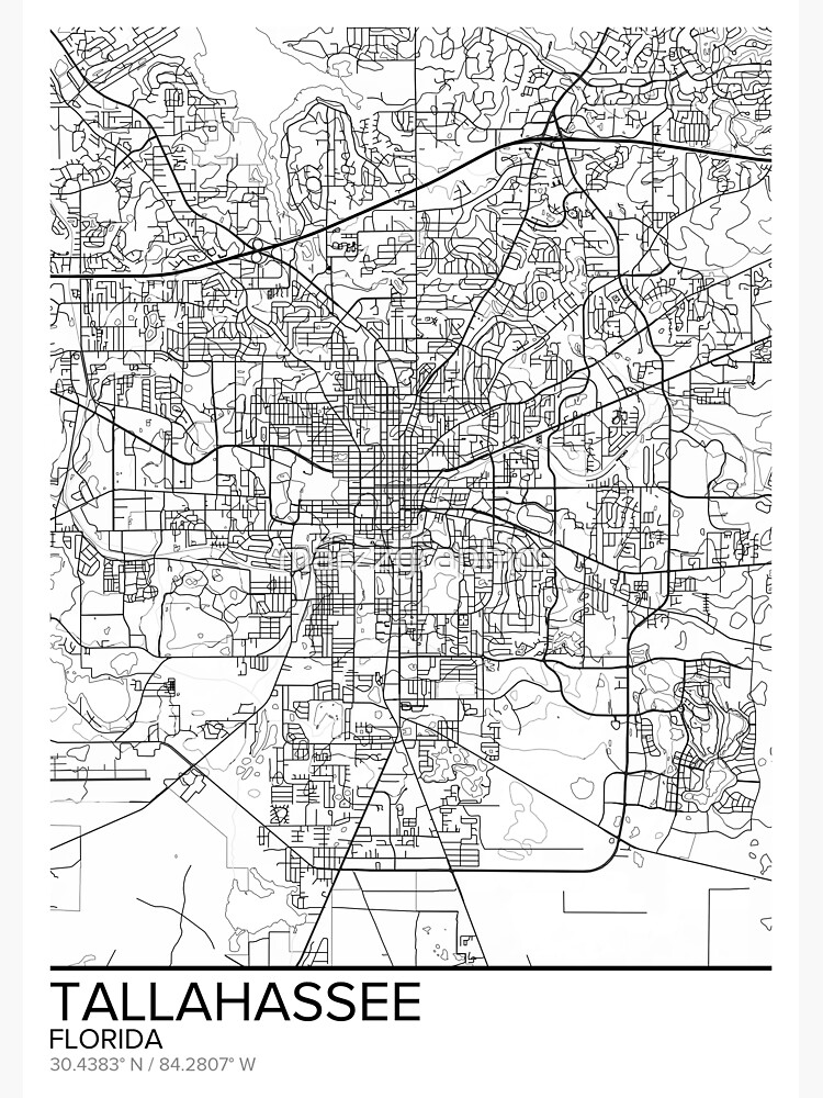 Póster «Mapa de Tallahassee, arte de la pared de la impresión del ...