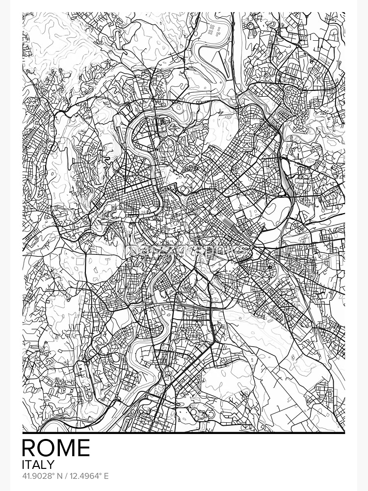 Lámina artística «Mapa de Roma, póster impreso, arte de la pared ...