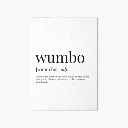 "Wumbo Definition" Art Board Print for Sale by definingprints | Redbubble