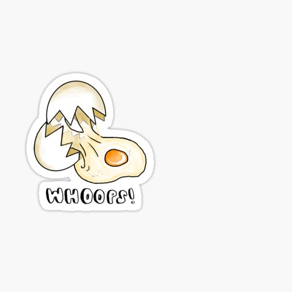 "Whoops! Cracked Egg sticker" Sticker for Sale by utnehs | Redbubble