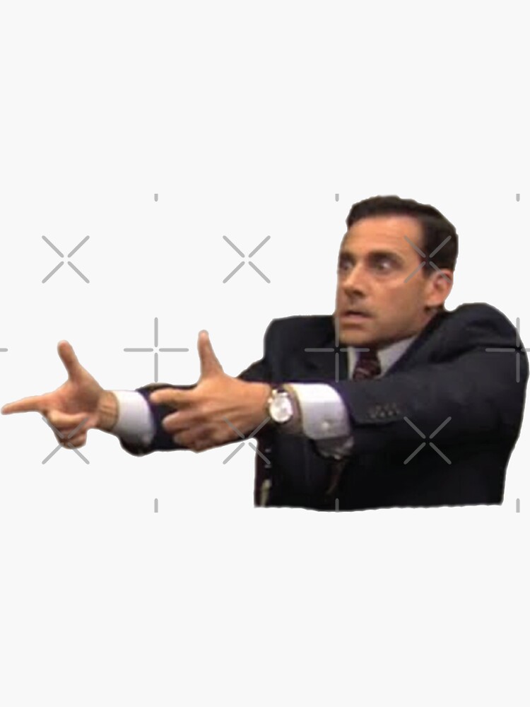 "Michael Scott Hand Guns" Sticker for Sale by rspivey | Redbubble