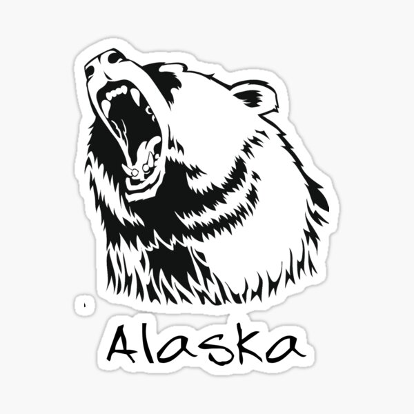 "Alaska Grizzly" Sticker by WWLandscapes | Redbubble