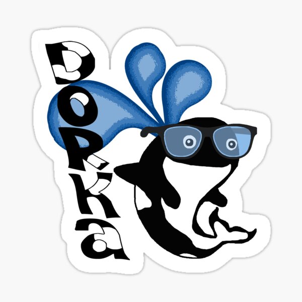 "Killer Whale Art. Dorka, the dork orca." Sticker for Sale by ...