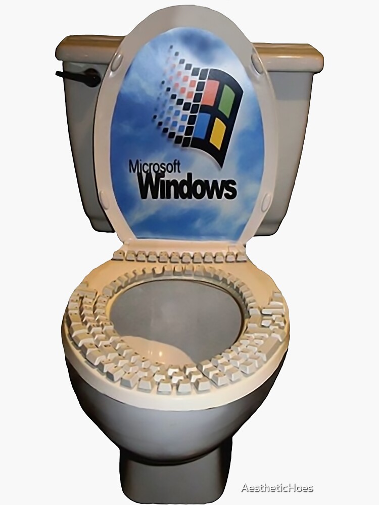 "sad microsoft windows toilet" Sticker for Sale by AestheticHoes ...
