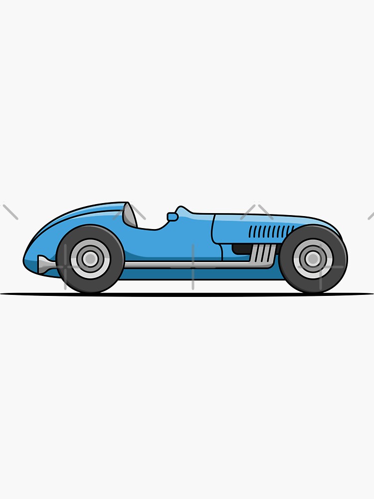 "Classic Racing Car - Blue" Sticker for Sale by JingleSnitch | Redbubble