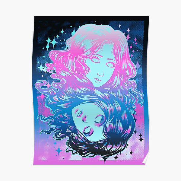 "Two Faces Color" Poster by retkikosmos | Redbubble