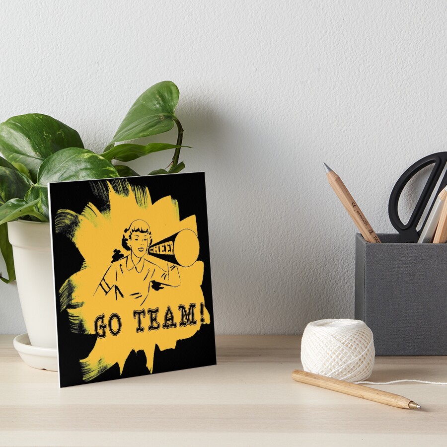 Cheerleading GO TEAM Retro Art Board Print By SportsT Shirts cheerleading-go-team-retro-art-board-print-by-sportst-shirts