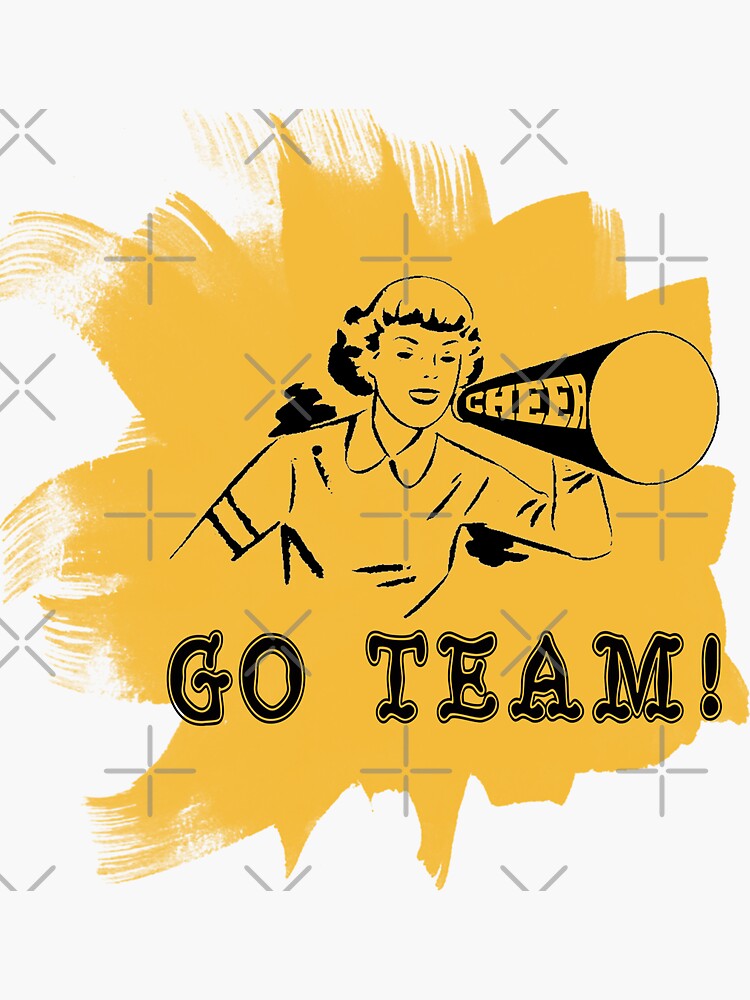 "Cheerleading "GO TEAM" Retro" Sticker by SportsT-Shirts | Redbubble