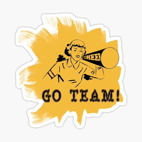 "Cheerleading "GO TEAM" Retro" Sticker by SportsT-Shirts | Redbubble