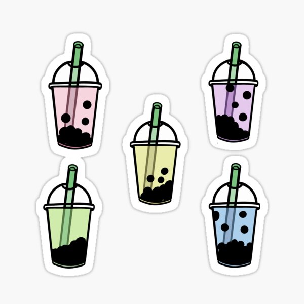 "Rainbow Boba" Sticker by firestargrey | Redbubble