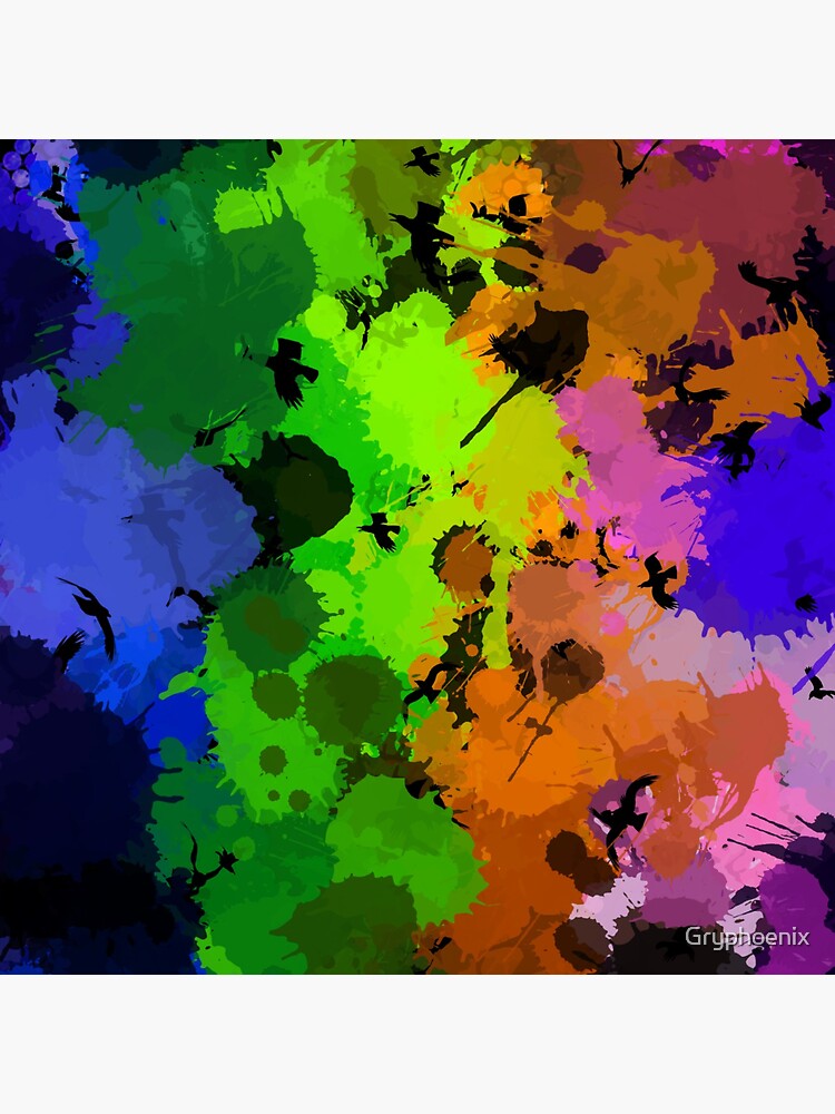 "Paint splatter Bird flight" Sticker by Gryphoenix | Redbubble