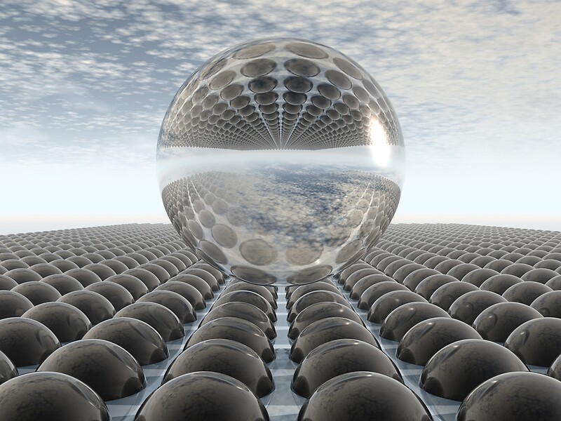 "Black Chrome Diamond Sphere" by Hugh Fathers | Redbubble