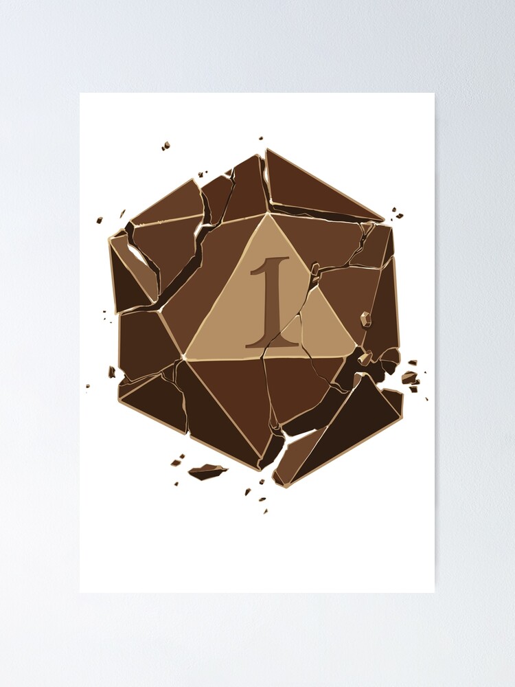 "CRITICAL FAIL D20 DICE" Poster for Sale by MonkeyKnot | Redbubble