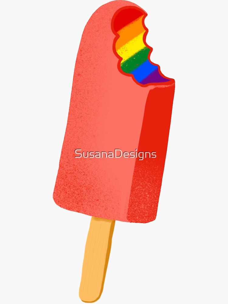 "Pride Popsicle LGBTQ flag on a Popsicle" Sticker for Sale by ...