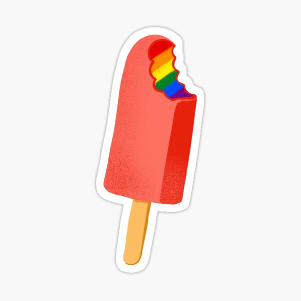 "Pride Popsicle LGBTQ flag on a Popsicle" Sticker for Sale by ...