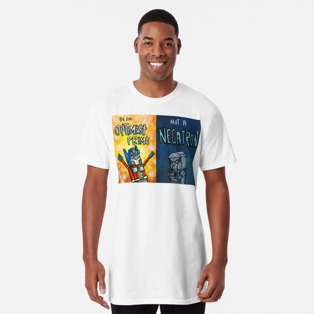 "Optimist Prime & Negatron" Sticker for Sale by avidliongoren | Redbubble