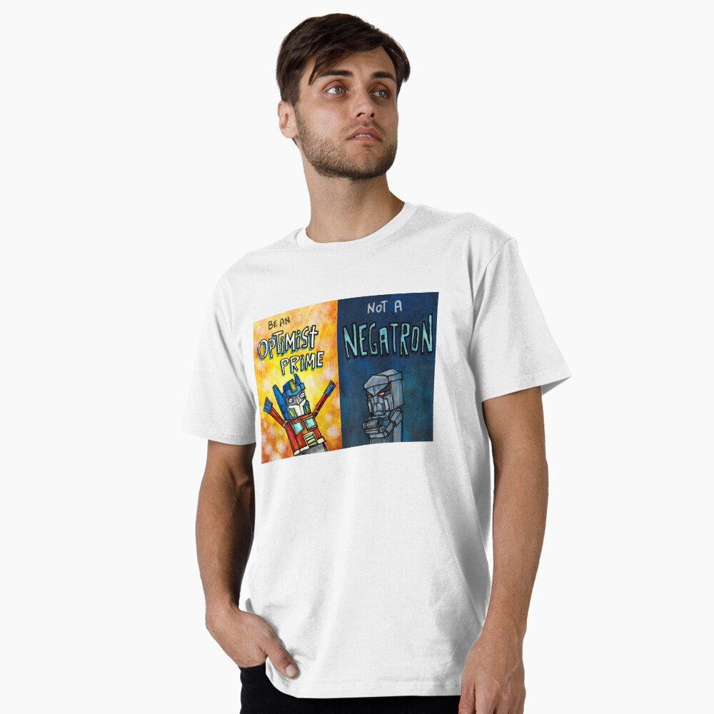 "Optimist Prime & Negatron" Sticker for Sale by avidliongoren | Redbubble