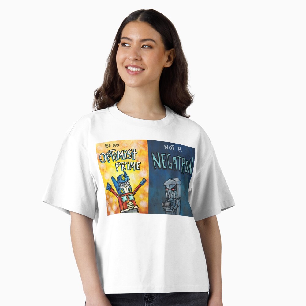 "Optimist Prime & Negatron" Sticker for Sale by avidliongoren | Redbubble