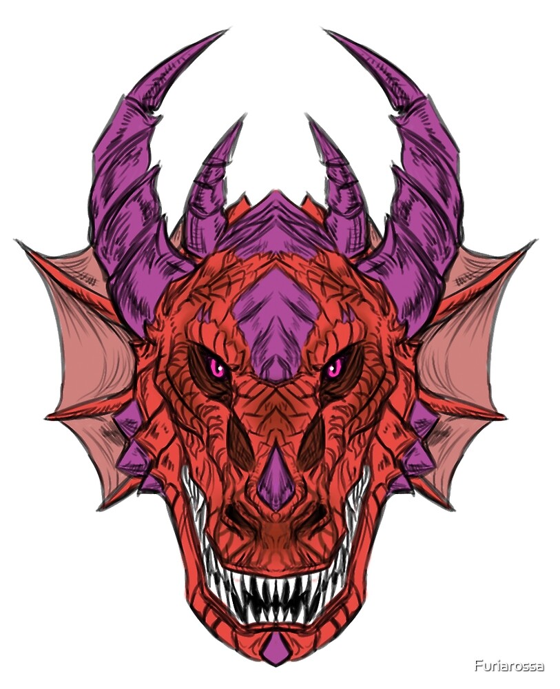 "Red dragon head" by Furiarossa | Redbubble