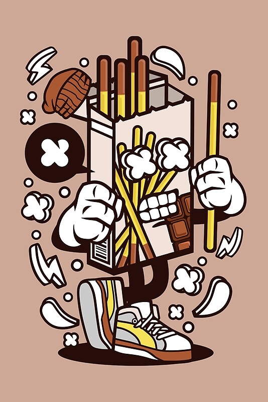 "Chocolate Stick Cartoon Character - Fun illustration for the sweet ...