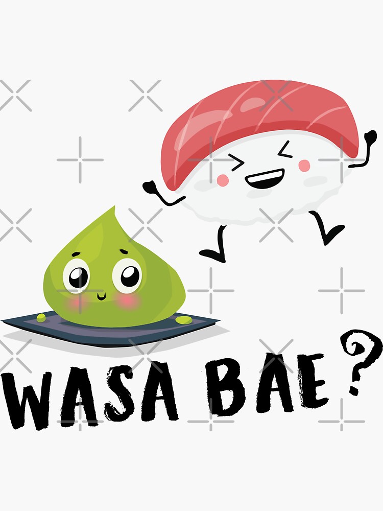 "Anime Sushi Funny Wasabi Pun Cartoon" Sticker for Sale by Elliot-Four ...