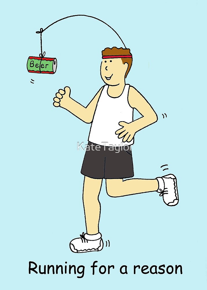 "Running for Beer Jogging Humor" by KateTaylor | Redbubble