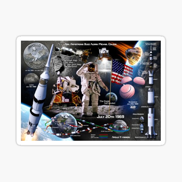 "Apollo 11" Sticker for Sale by David Penfound | Redbubble