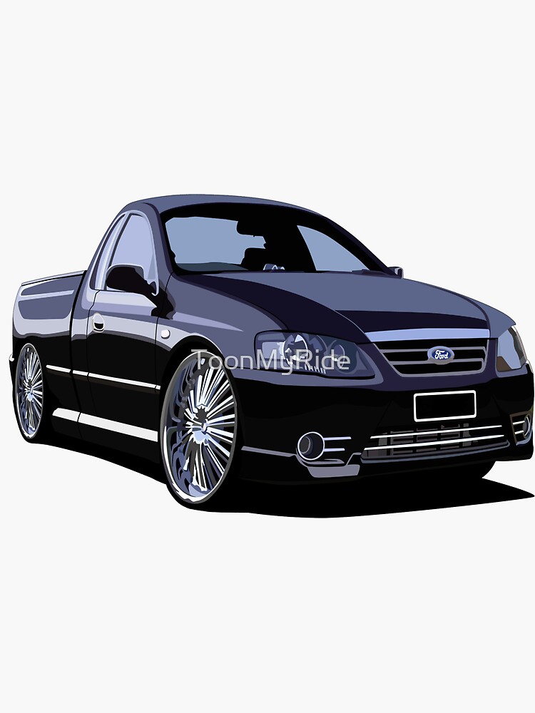 Pegatina «Ford Falcon Ute De Dibujos Animados» de ToonMyRide | Redbubble