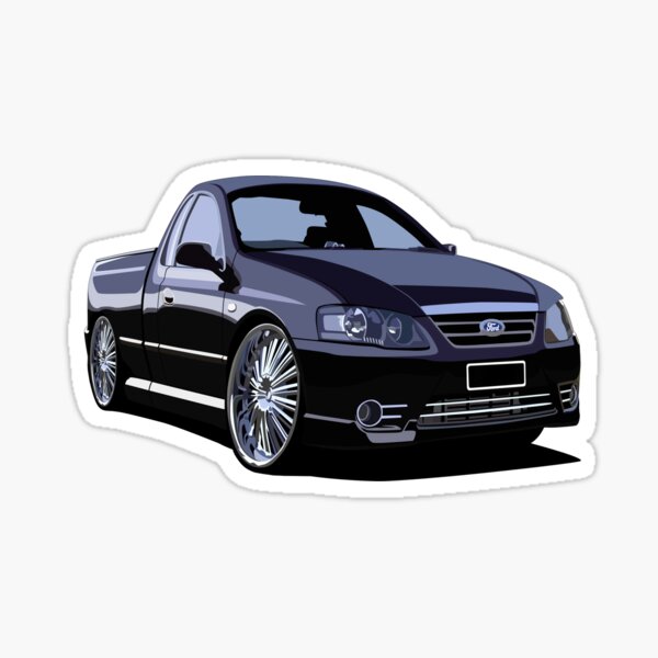 Pegatina «Ford Falcon Ute De Dibujos Animados» de ToonMyRide | Redbubble