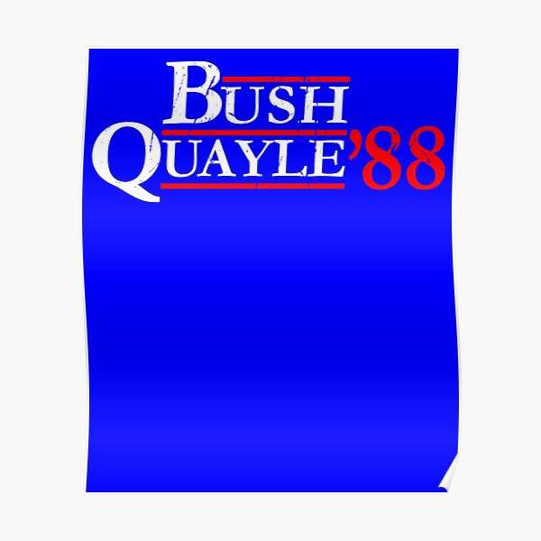 "Bush Quayle '88 Retro Logo Red White Blue Election George Dan 1988 88 ...