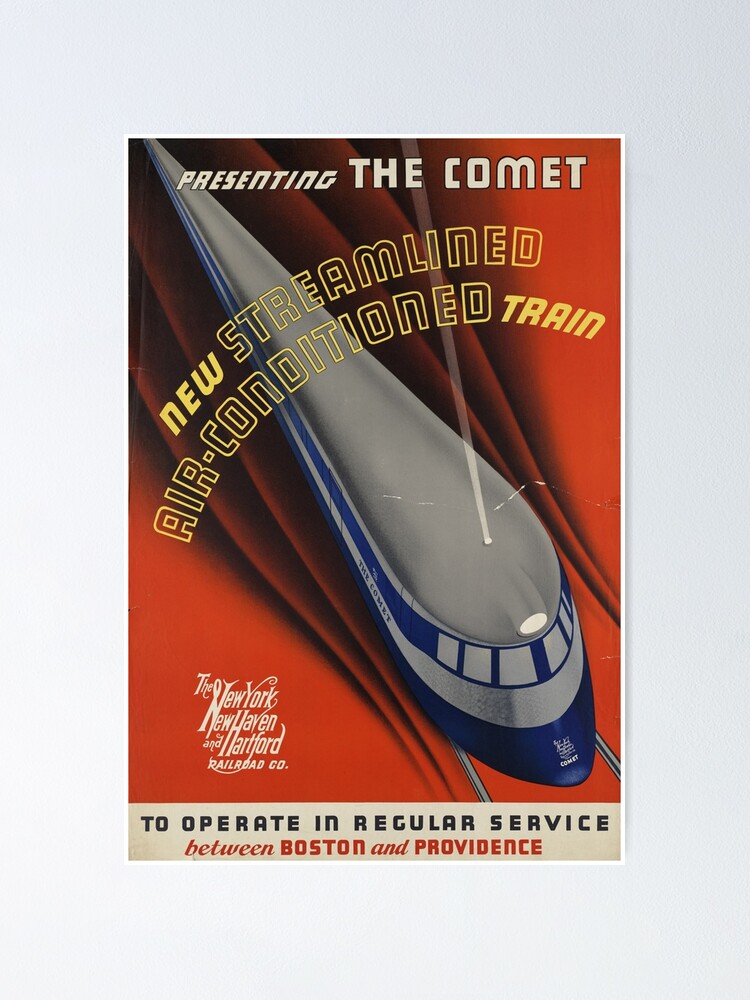 "Vintage Boston & Providence Railroad Comet Train Travel Vacation ...