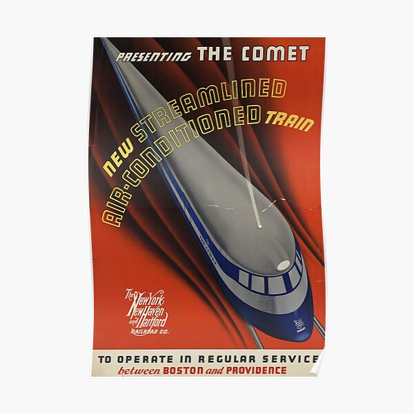 "Vintage Boston & Providence Railroad Comet Train Travel Vacation ...
