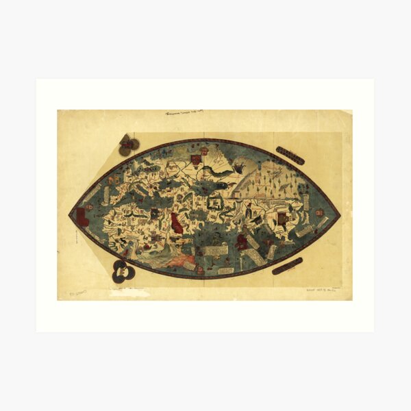 "Genoese World Map (1457)" Art Print by allhistory | Redbubble