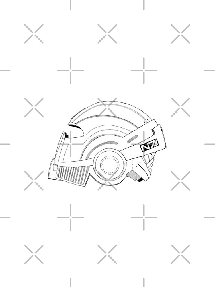 "N7 Helmet Line Drawing | Mass Effect" iPhone Case for Sale by surik ...