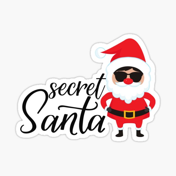 "Secret Santa. Lettering. winter holiday design" Sticker for Sale by ...