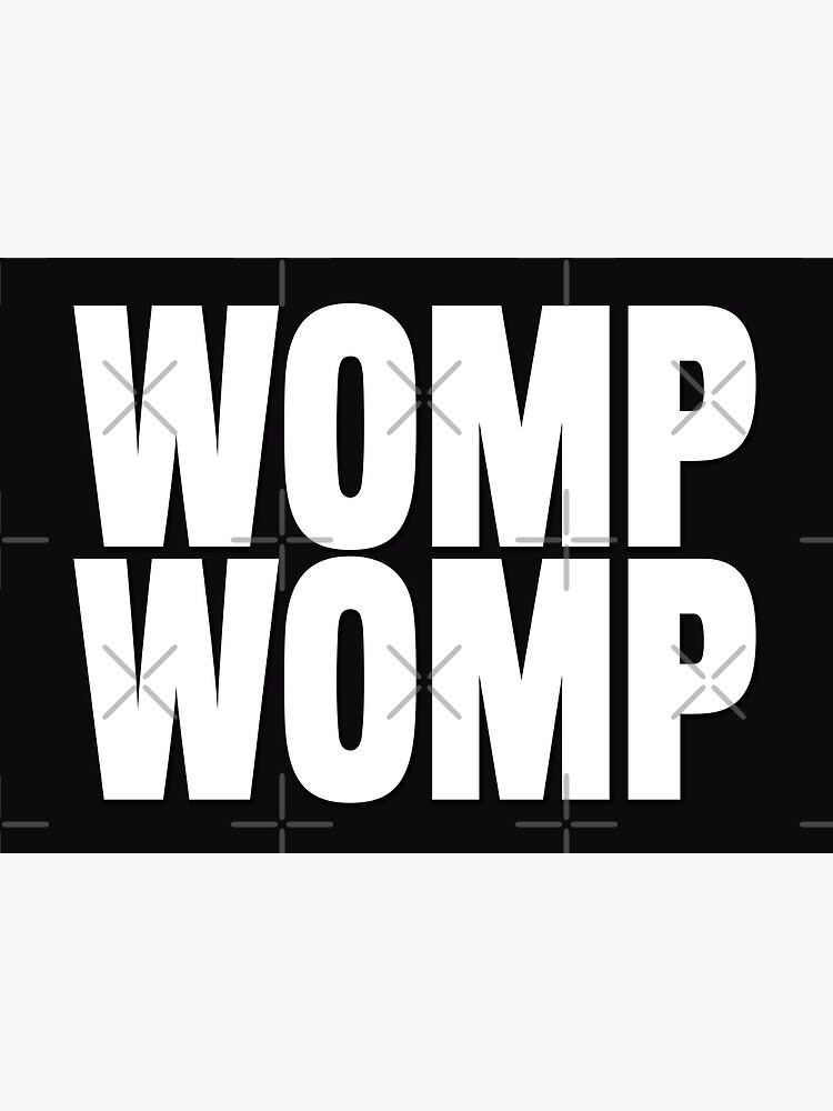 "WOMP WOMP Stephen Miller Trump Admin funny meme text white on black ...