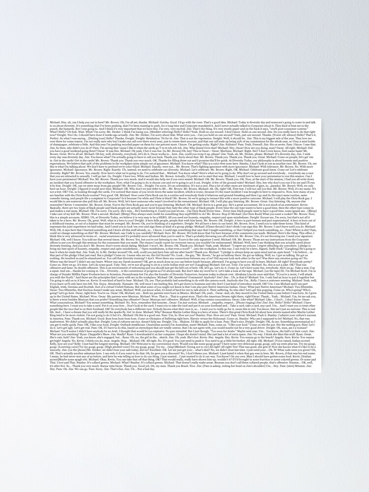 "The office diversity day script" Poster by evolky13 | Redbubble