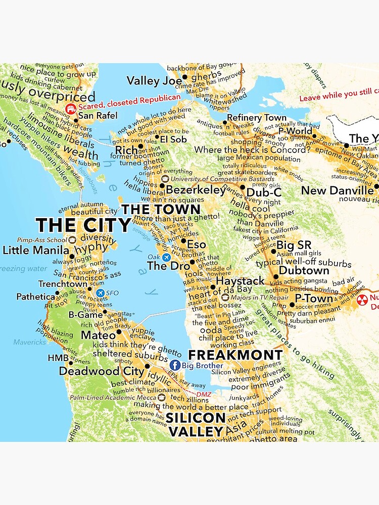 "Bay Area Map" Sticker for Sale by ScoutFlock | Redbubble