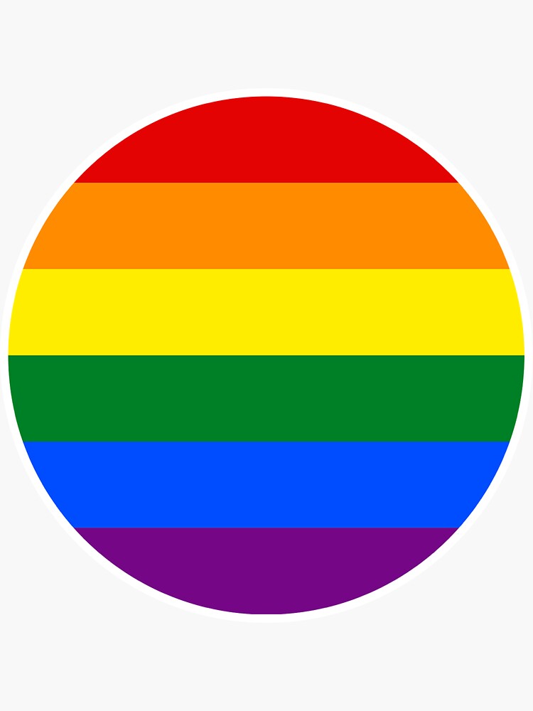 "Gay Flag (circle)" Sticker by JamesQuentin | Redbubble