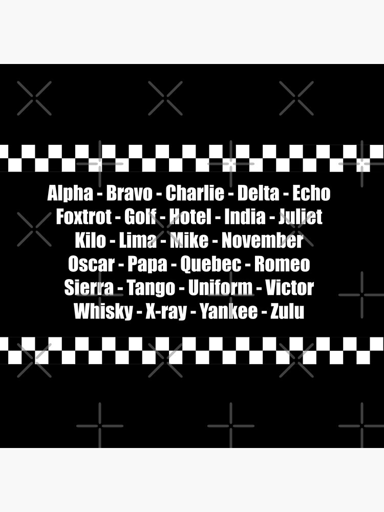 "Phonetic Alphabet Police Force Checkerboard Design" Throw Pillow by ...