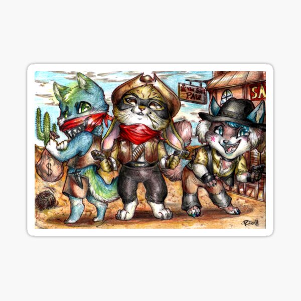 "Tough chibi bandits!" Sticker by Furiarossa | Redbubble
