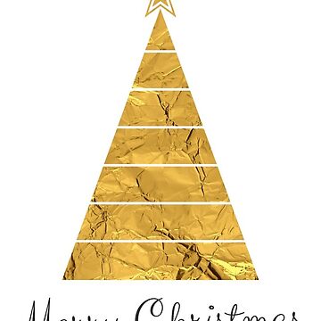 "Merry Christmas, Gold Christmas Tree Card" Greeting Card for Sale by ...
