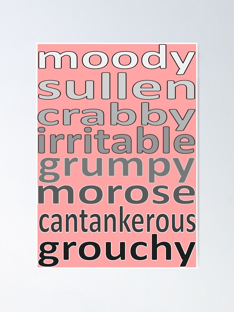 "Grouchy words" Poster for Sale by MeyrellesMartin | Redbubble