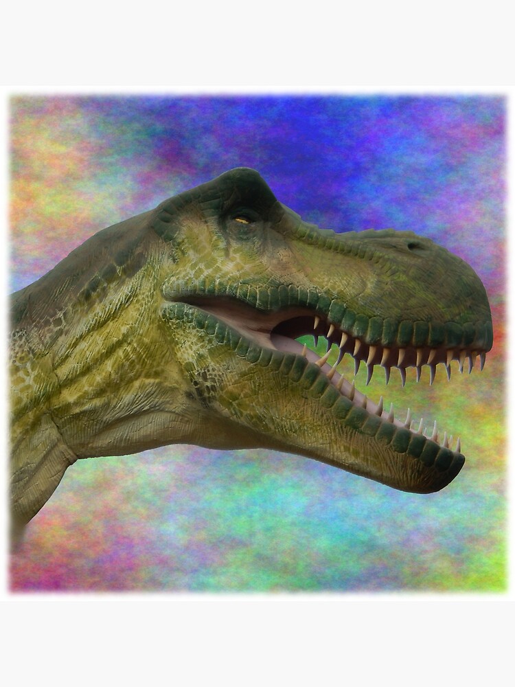 "Fun Life Like T-Rex Dinosaur Head Dino Design on Multi Color ...