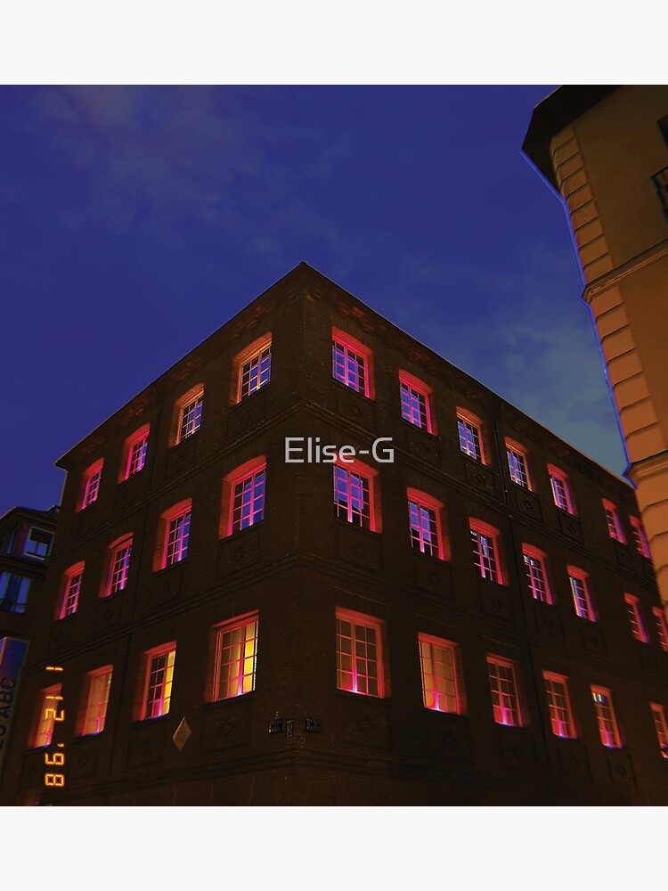 "Pink Neon Building" Poster by Elise-G | Redbubble