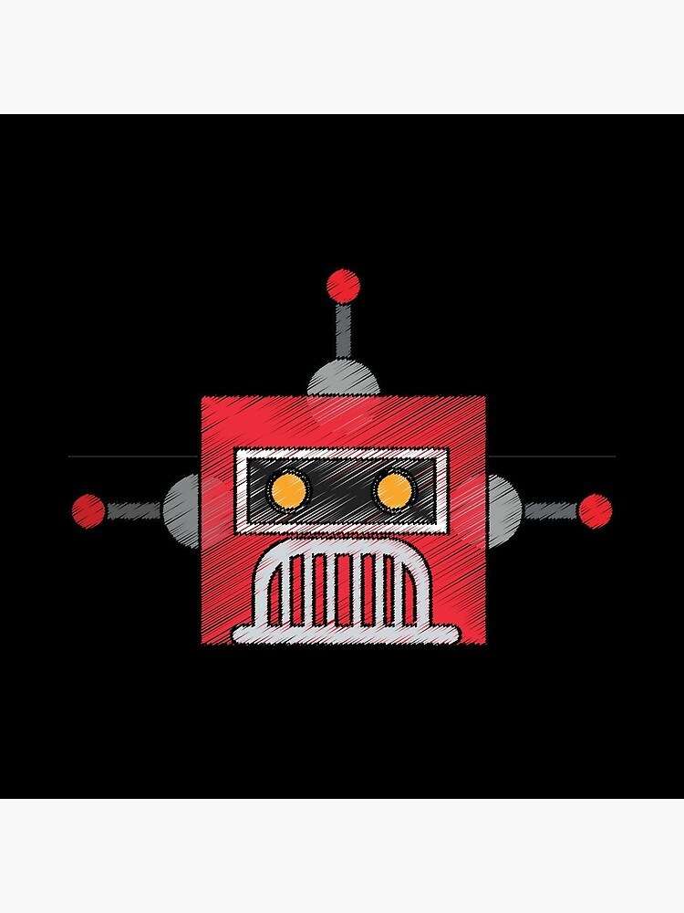 "Red Robot Face" Art Print for Sale by SpacemanSam13 | Redbubble