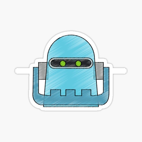 "Big Blue Robot Head" Sticker for Sale by SpacemanSam13 | Redbubble