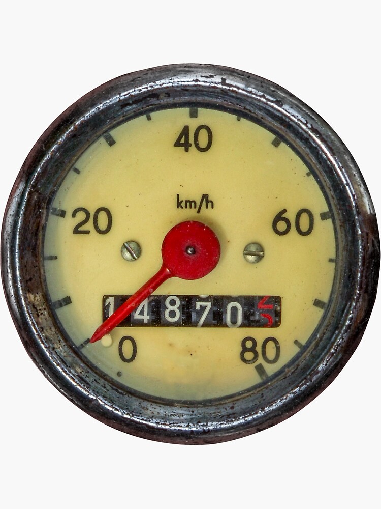 "Vintage Speedometer" Sticker for Sale by mrdoomits | Redbubble